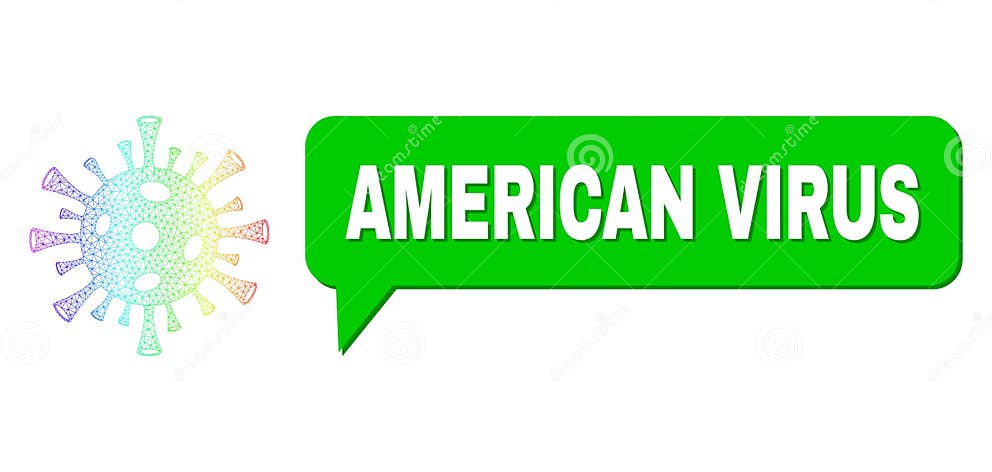 Spectrum Mesh Gradient Coronavirus Icon and American Virus Message ...