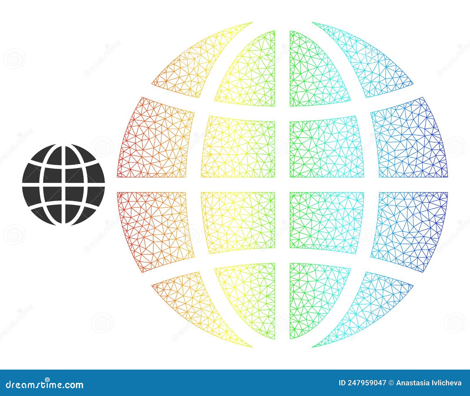 Spectrum Mesh Gradient Globe Icon Stock Image - Image of vector, effect ...