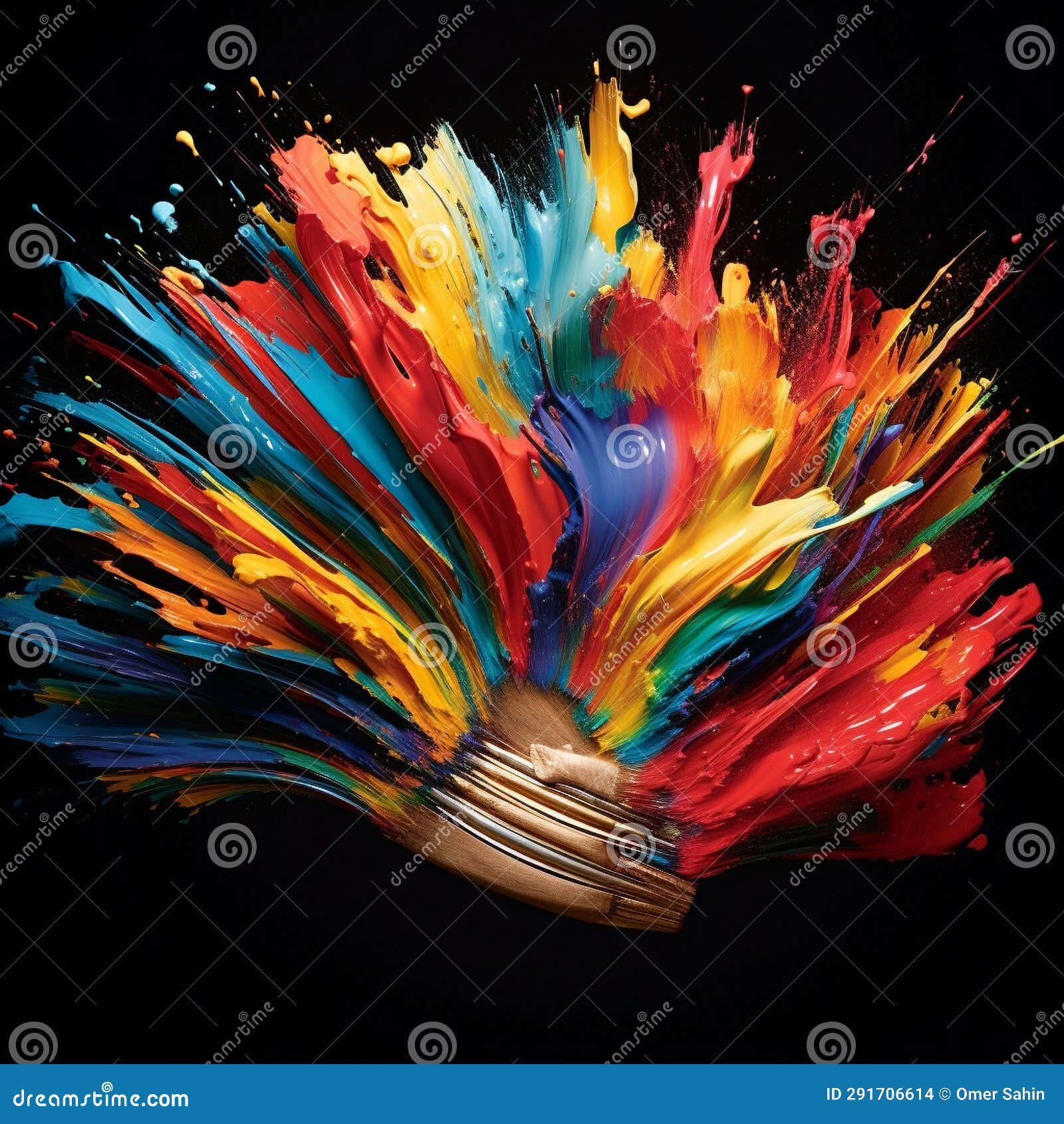 Spectrum in Motion: Paintbrushes Create a Luminous Array of Colors ...