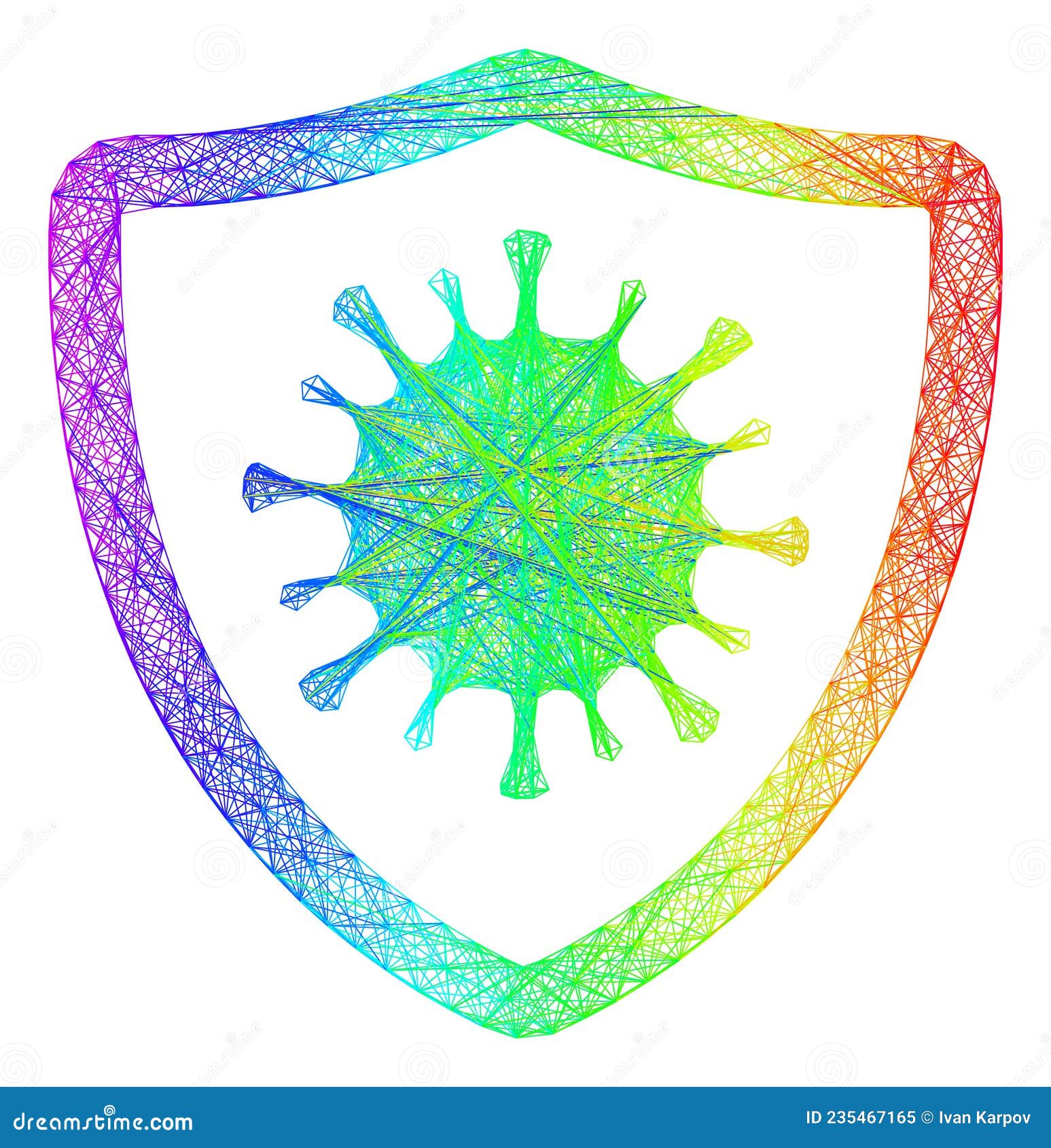 Spectrum Network Virus Shield Stock Illustration - Illustration of ...