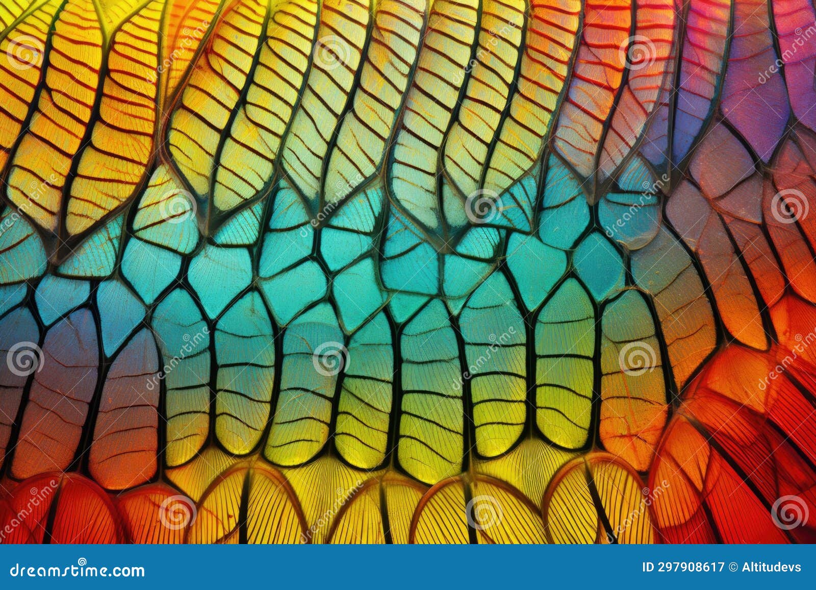 Spectrum Pattern on Butterfly Wing Magnified Stock Image - Image of ...