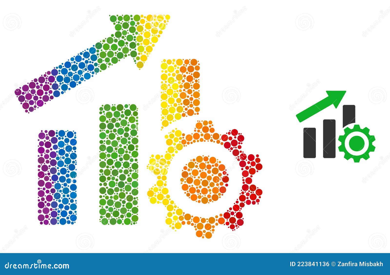 Spectrum Progress Chart Settings Composition Icon of Spheric Dots Stock ...