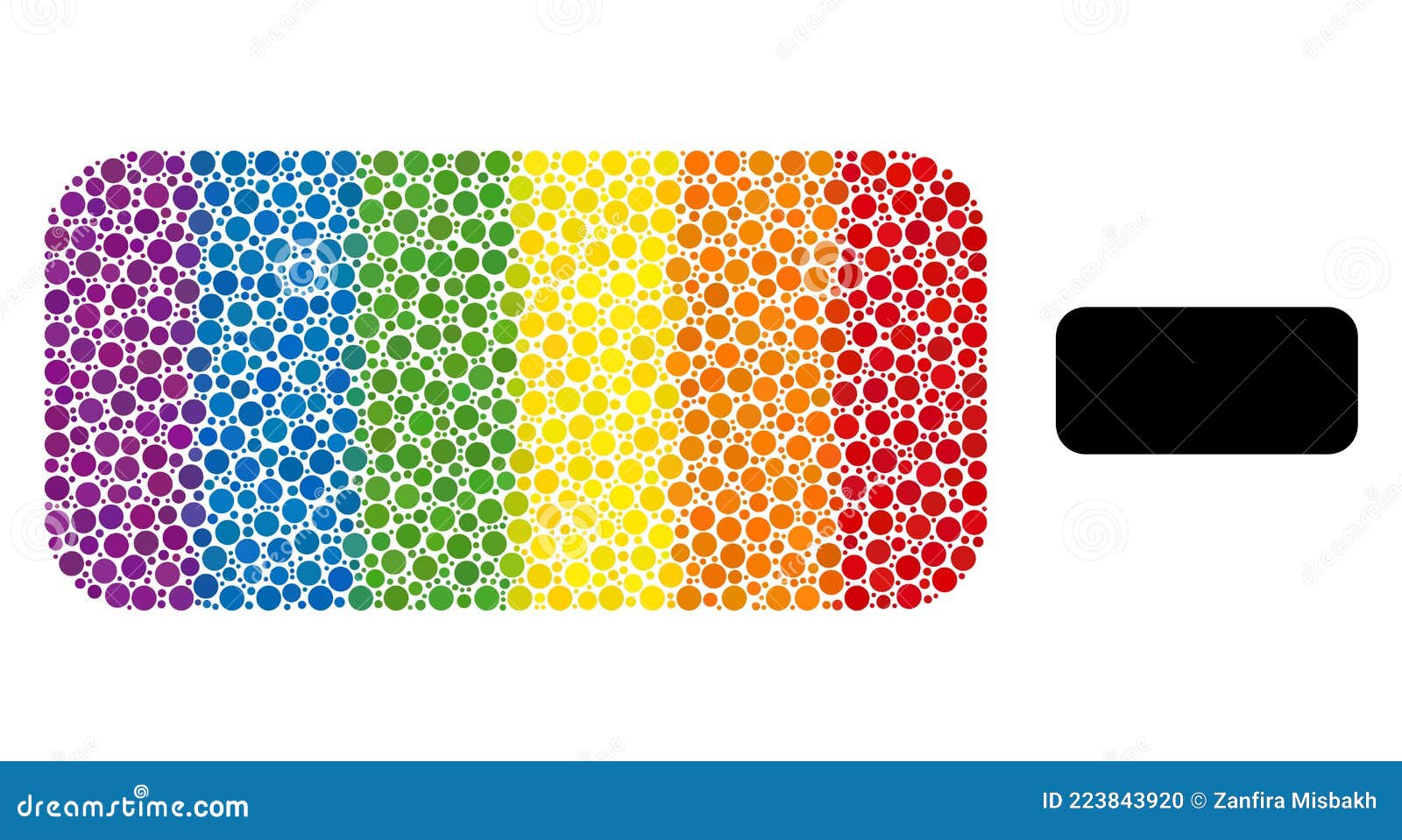 Spectrum Rounded Rectangle Collage Icon of Round Dots Stock Vector ...