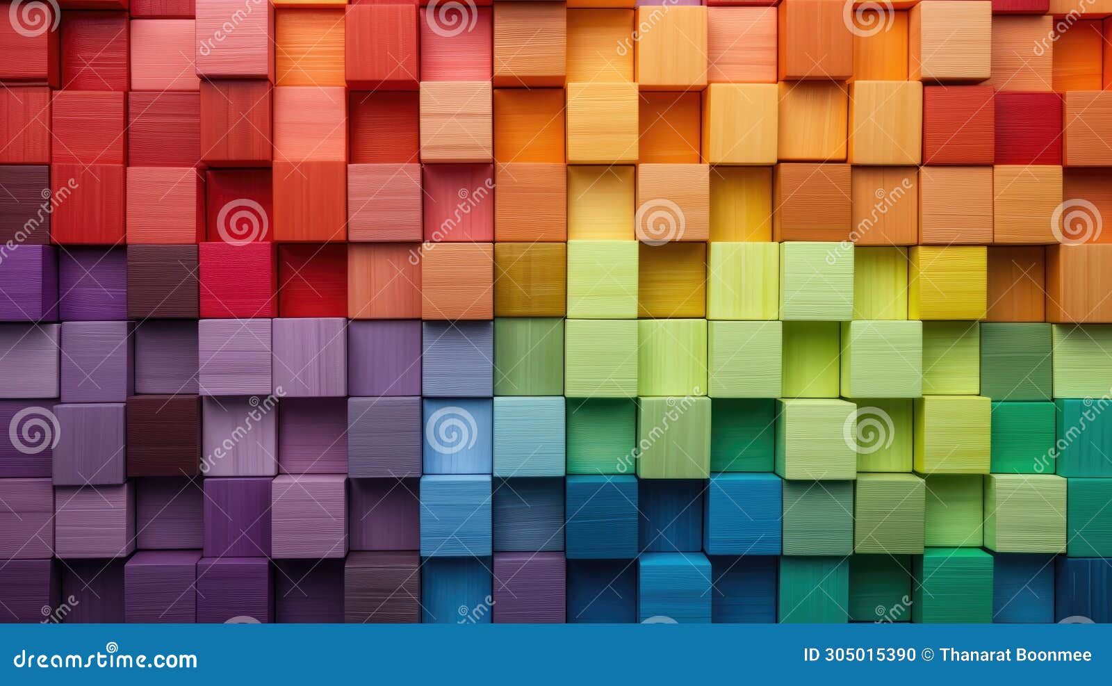 Spectrum of Stacked Multi-colored Wooden Blocks, Ai Generated Stock ...