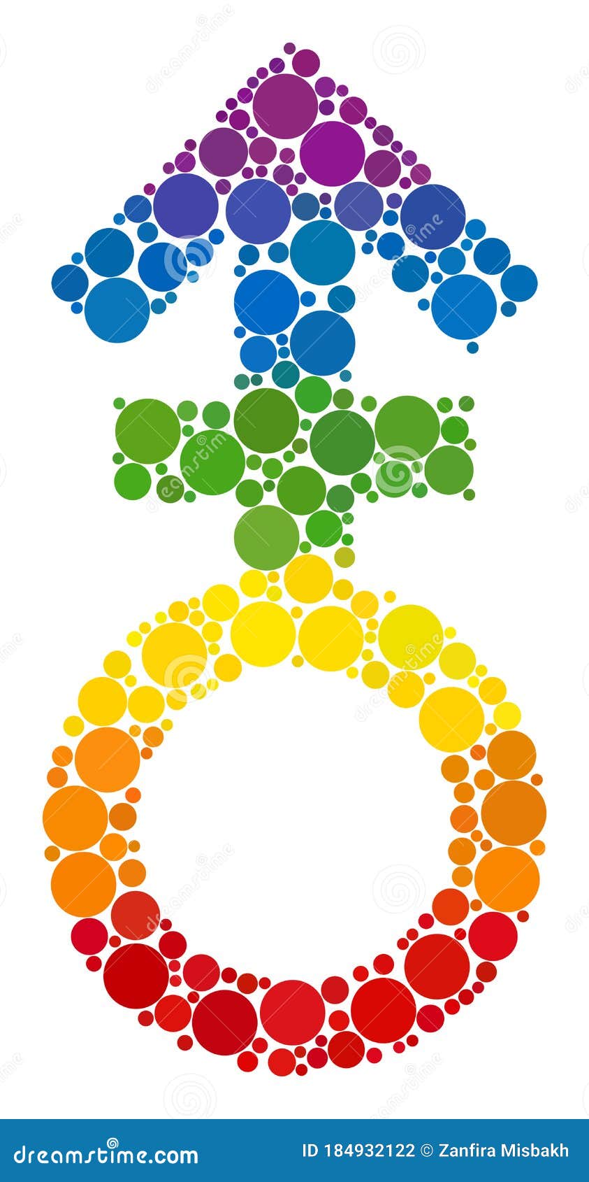Spectrum Third Gender Symbol Collage Icon of Round Dots Stock Vector ...