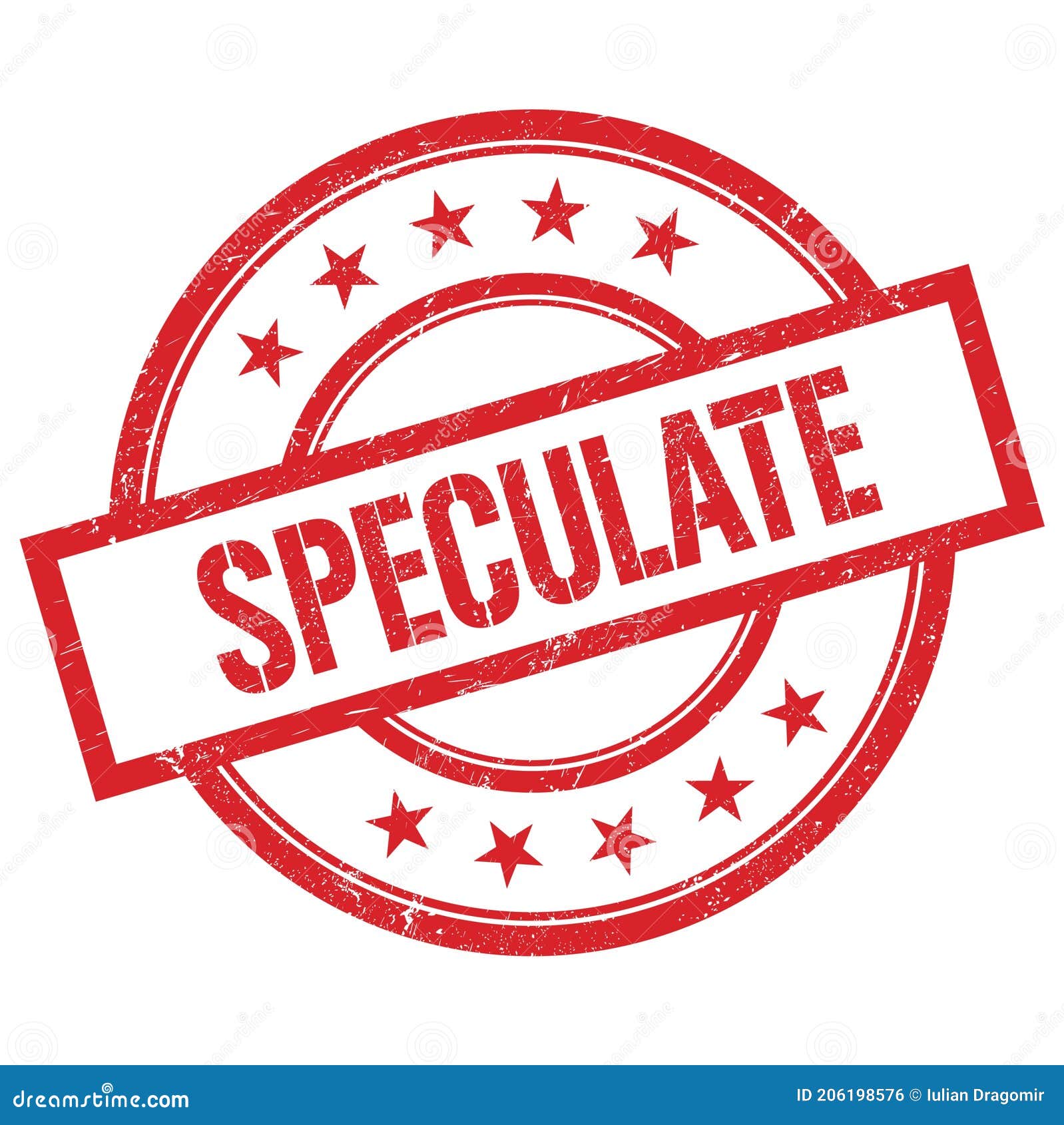 SPECULATE Text Written on Red Vintage Round Stamp Stock Illustration ...