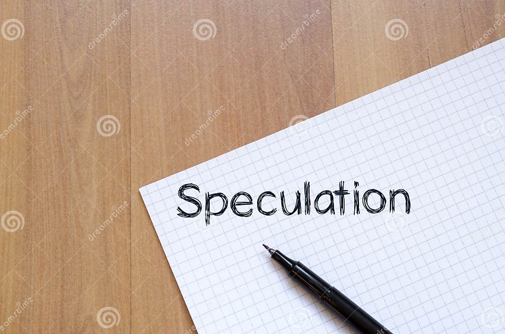 Speculation Write on Notebook Stock Photo - Image of guesswork, guess ...