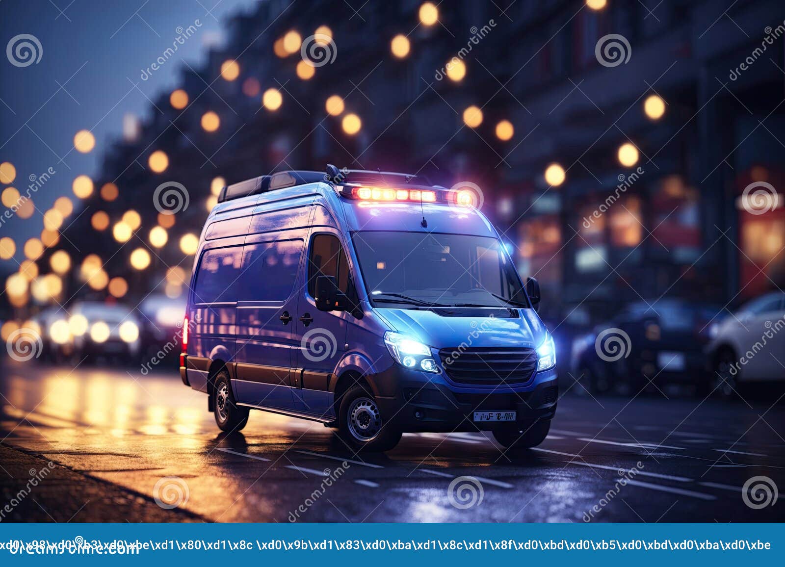 Spedition Van with Glowing Lights. Ai Generative Stock Illustration ...