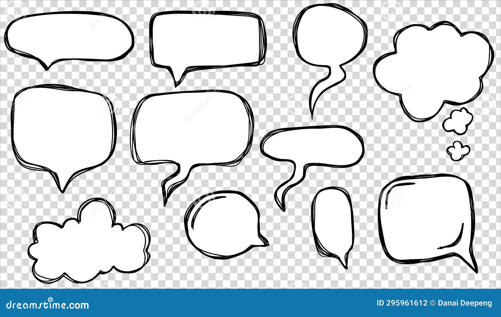 Speech bubbles stock vector. Illustration of monochrome - 295961612