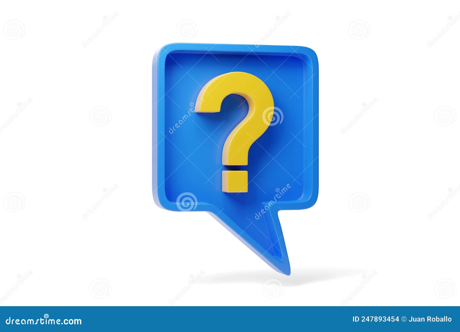 Speech Balloon with a Question Mark Isolated on White Background. 3d ...