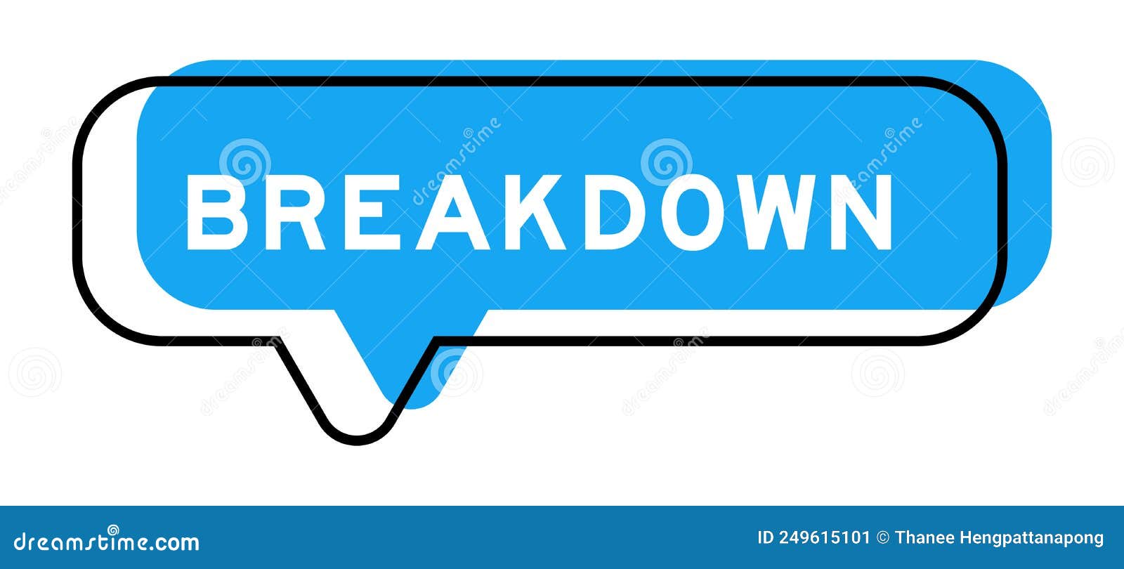 Speech Banner and Blue Shade with Word Breakdown Stock Vector ...