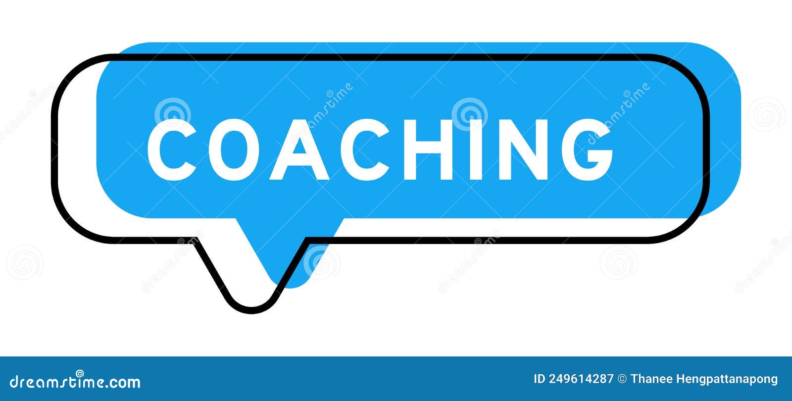 Speech Banner and Blue Shade with Word Coaching Stock Vector ...