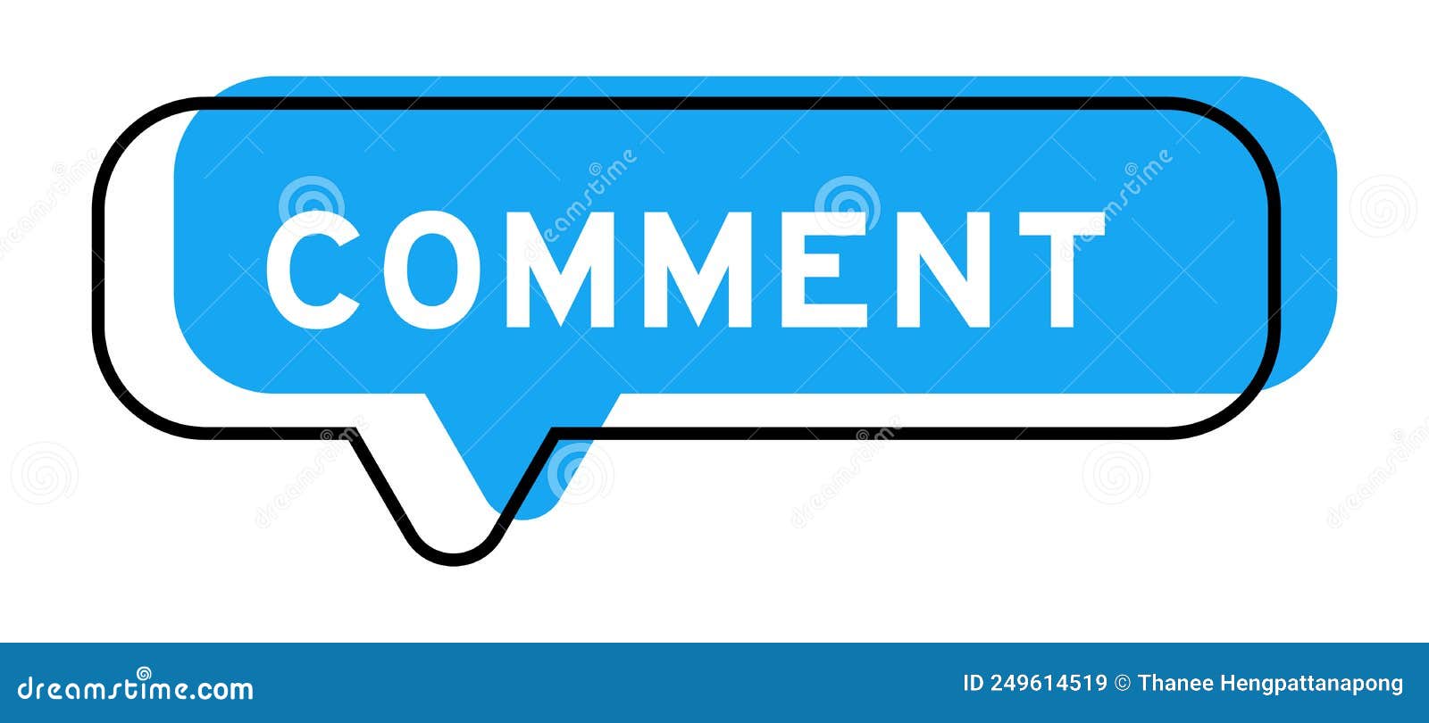 Speech Banner and Blue Shade with Word Comment Stock Vector ...