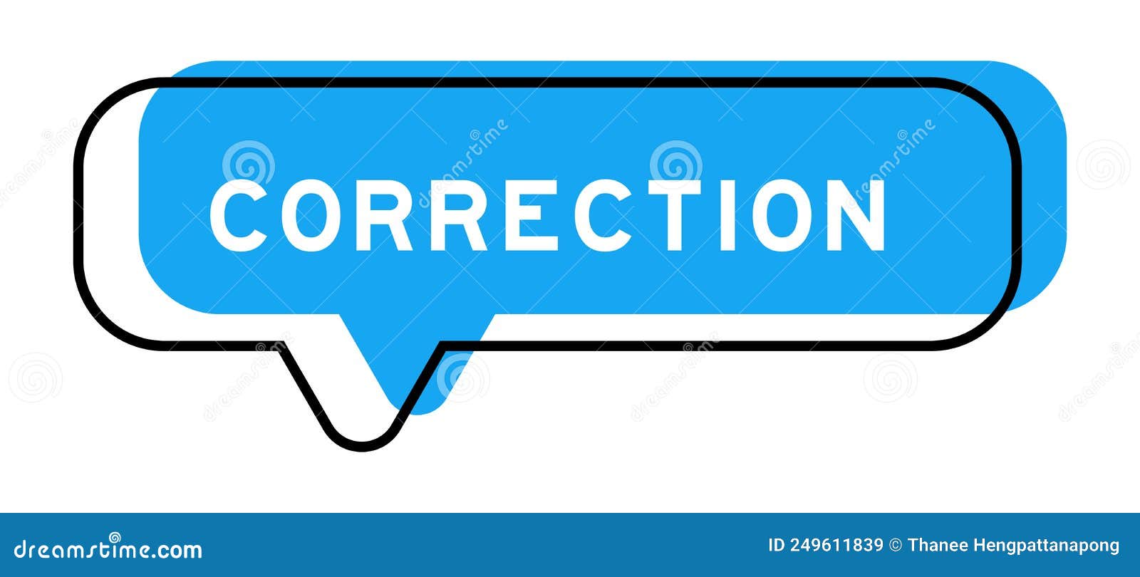 Speech Banner and Blue Shade with Word Correction Stock Vector ...