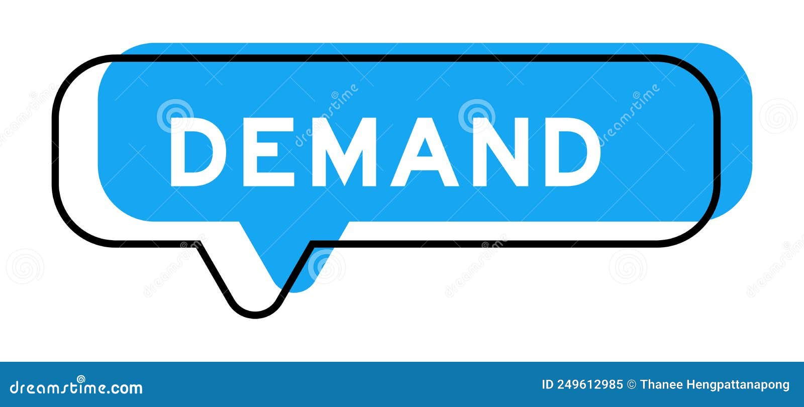 Speech Banner and Blue Shade with Word Demand Stock Vector ...