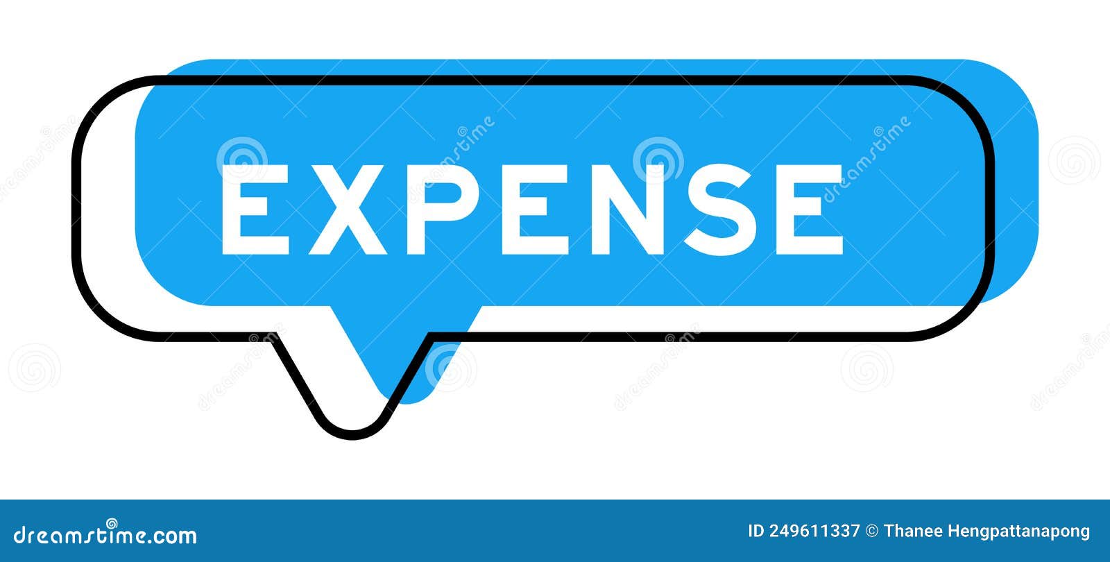 Speech Banner and Blue Shade with Word Expense Stock Vector ...