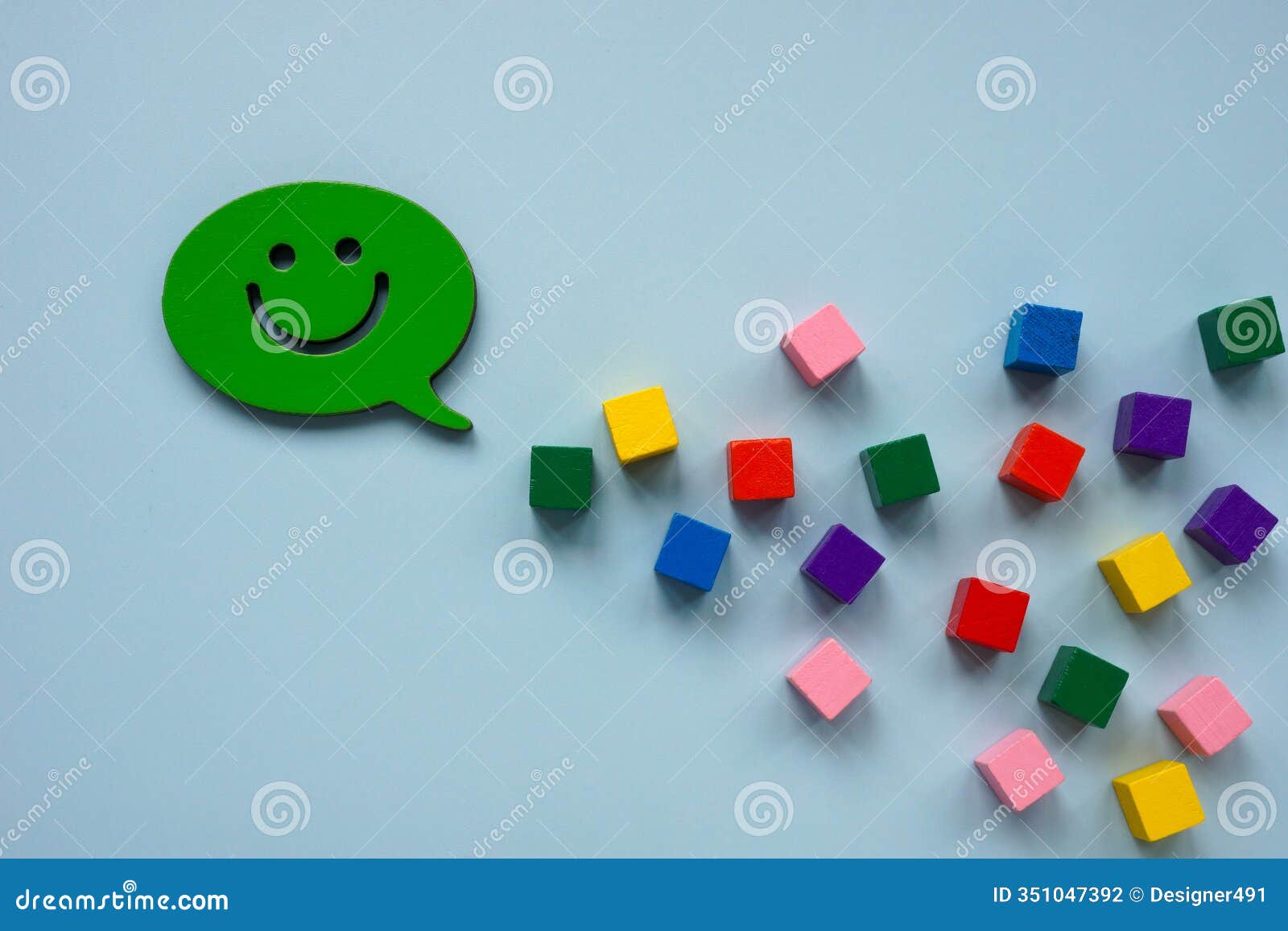 Speech Bar with a Smiley and Blocks. Positive Emotions. Stock Photo ...