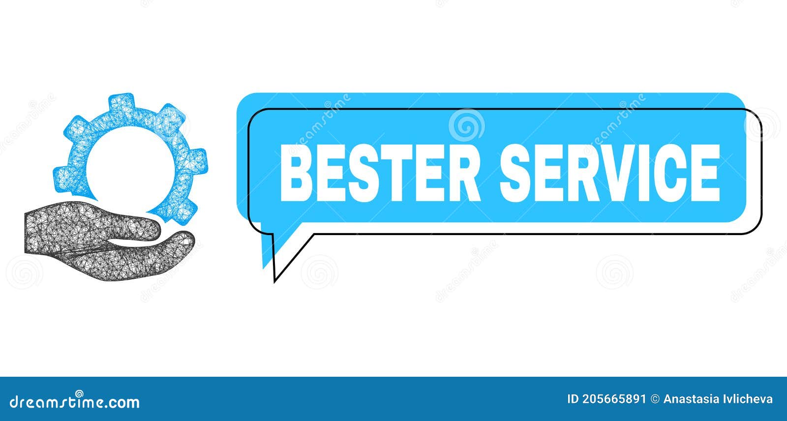 Shifted Bester Service Message Balloon and Hatched Service Icon Stock ...