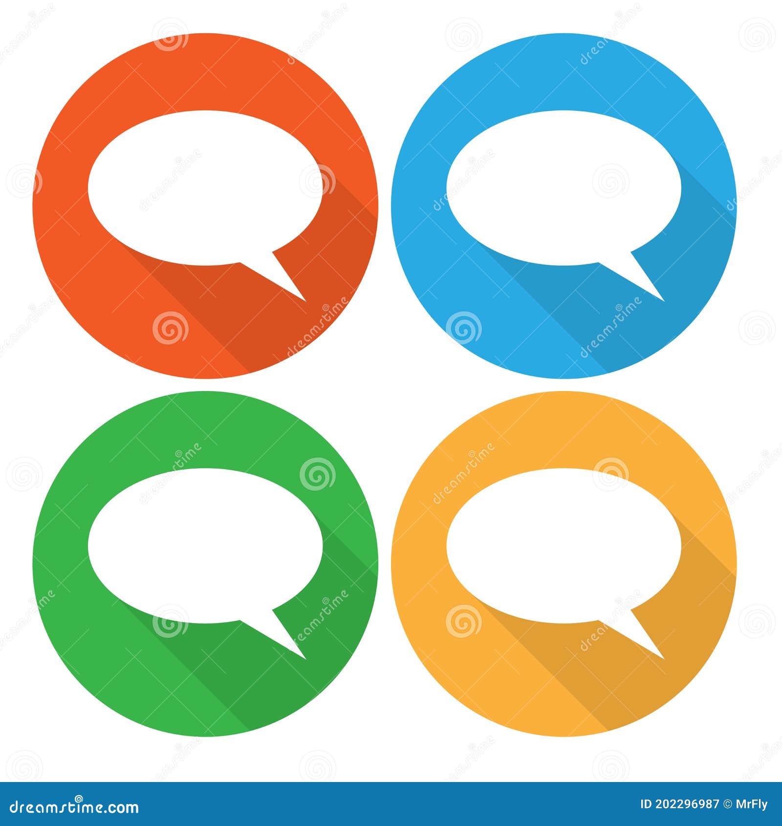 Speech Box, Colourful Web Icon Set, Vector Illustration Stock Vector ...