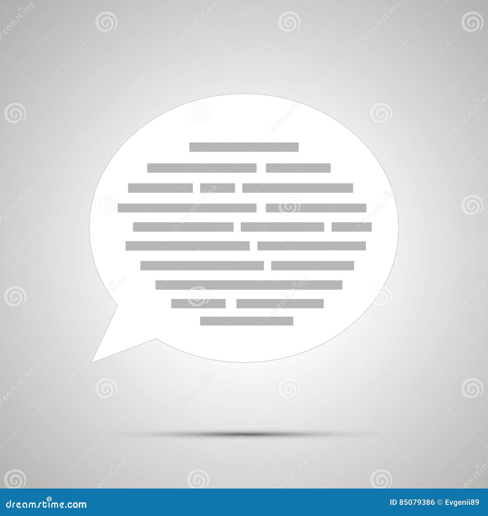 Speech Bubble with Abstract Gray Text Simple White Icon Stock ...