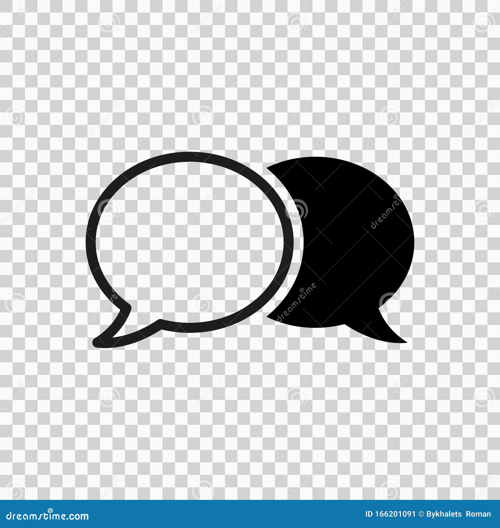 Speech Bubble In Abstract Style On Transparent Background. Simple ...