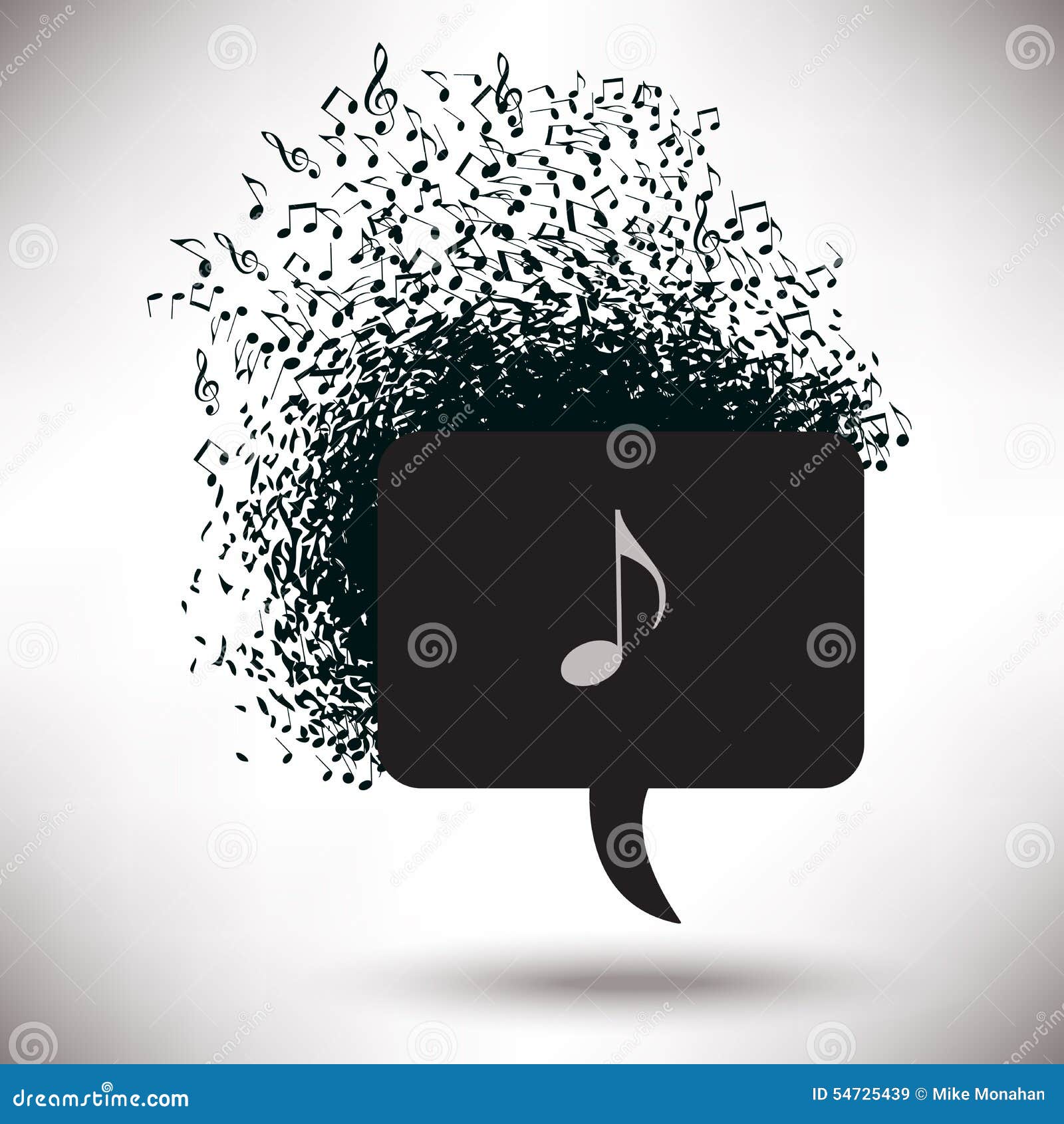 Speech Bubble Abuzz with Musical Notes Stock Vector - Illustration of ...