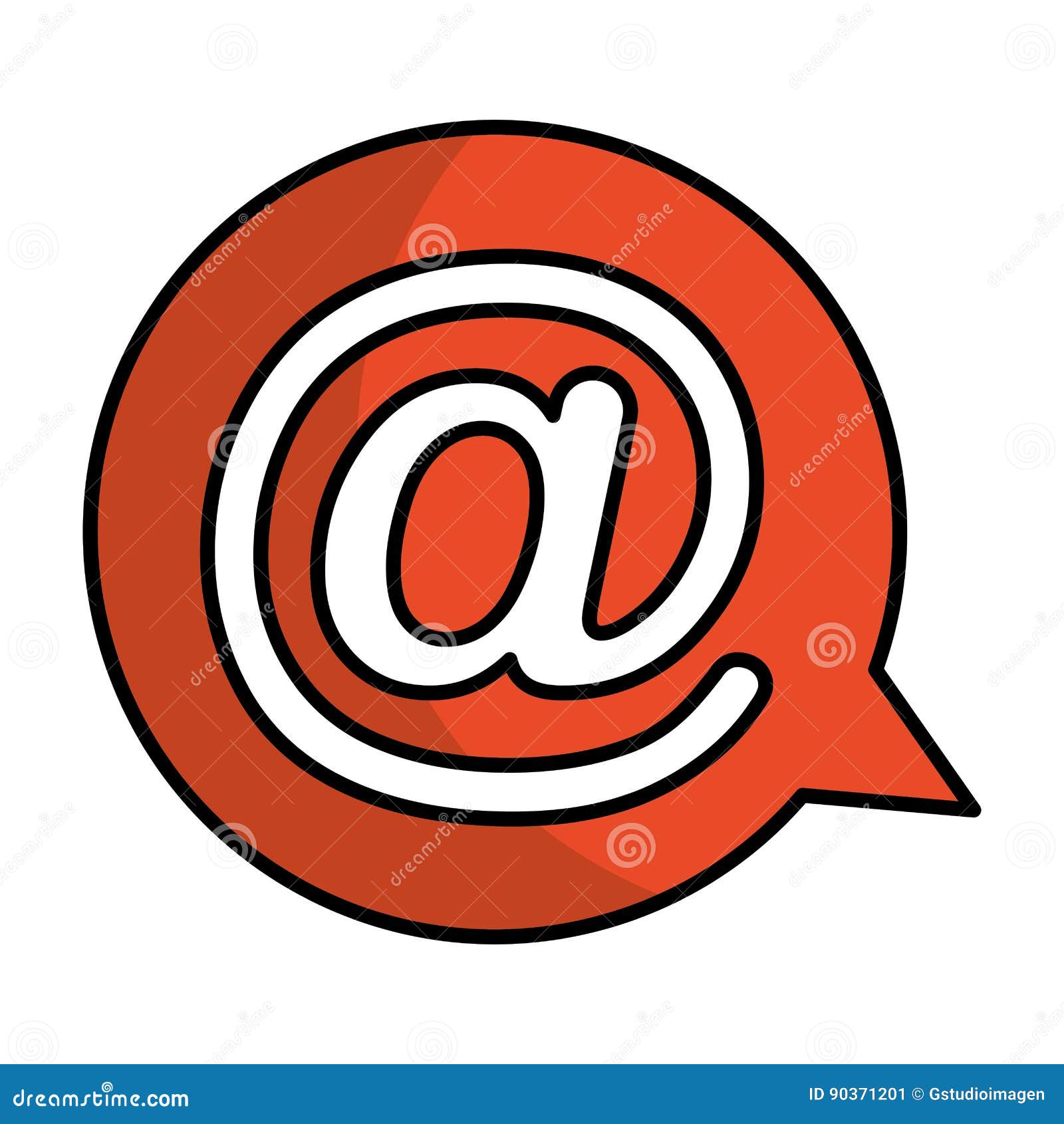 Speech Bubble with Arroba Symbol Isolated Icon Stock Vector ...