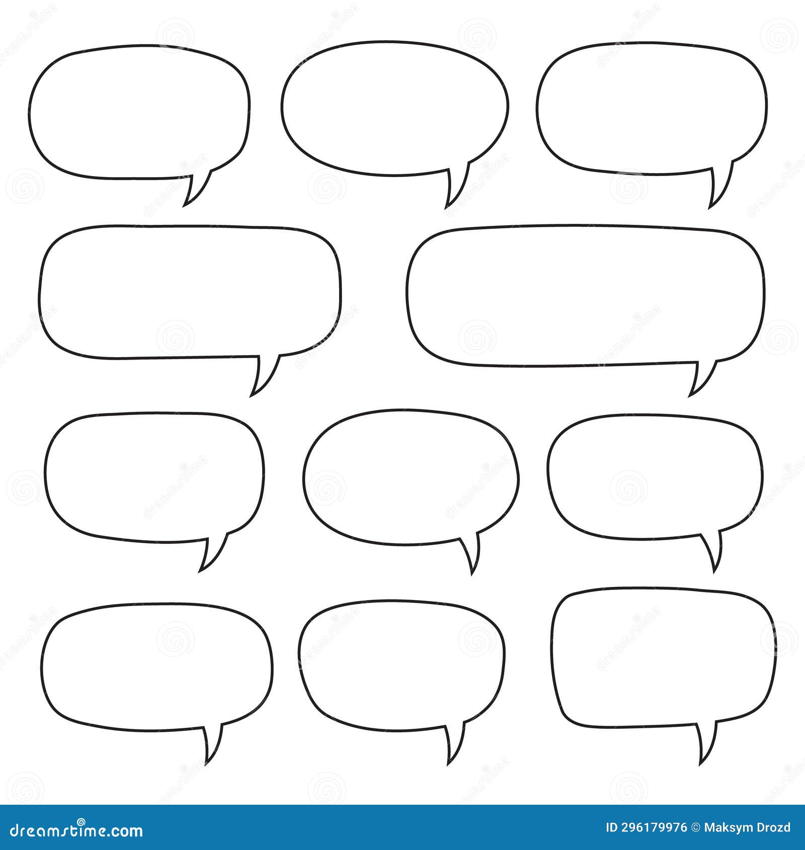 Speech Bubble, Speech Balloon, Chat Bubble Line Art Vector Icon. Stock ...