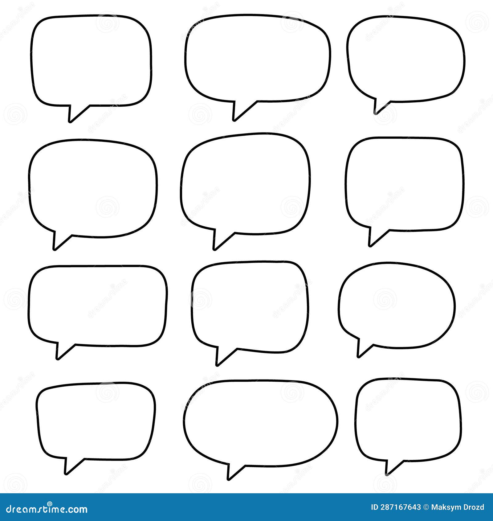 Speech Bubble, Speech Balloon, Chat Bubble Line Art Vector Icon for ...