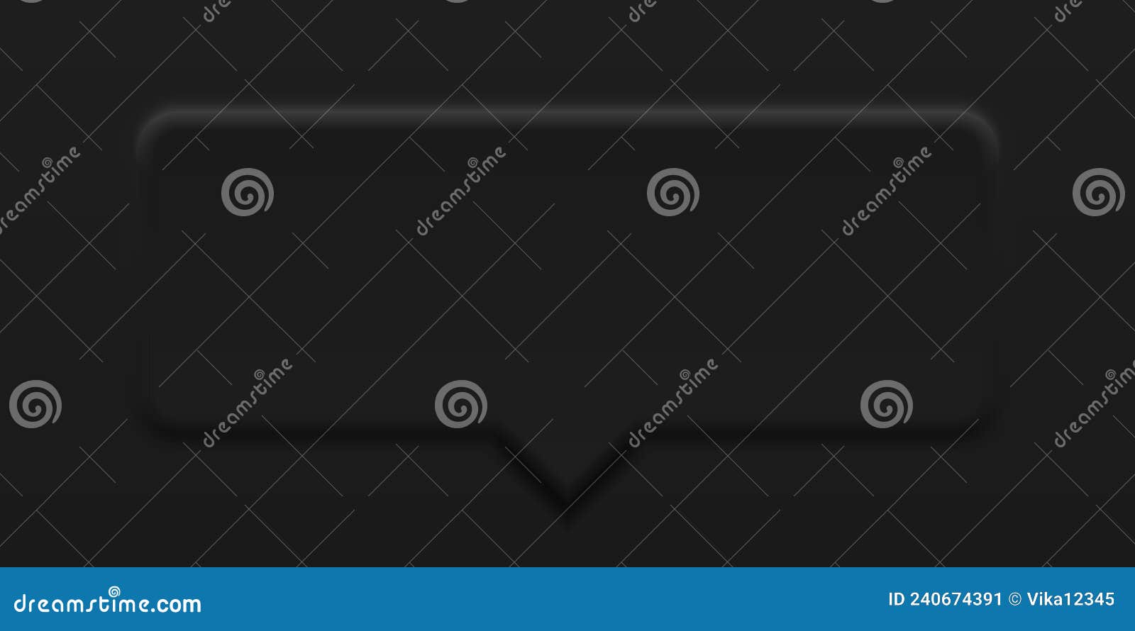 Speech Bubble Black Long Rectangle with Shadow and Light Effects Neumorphism Style, Modern ...