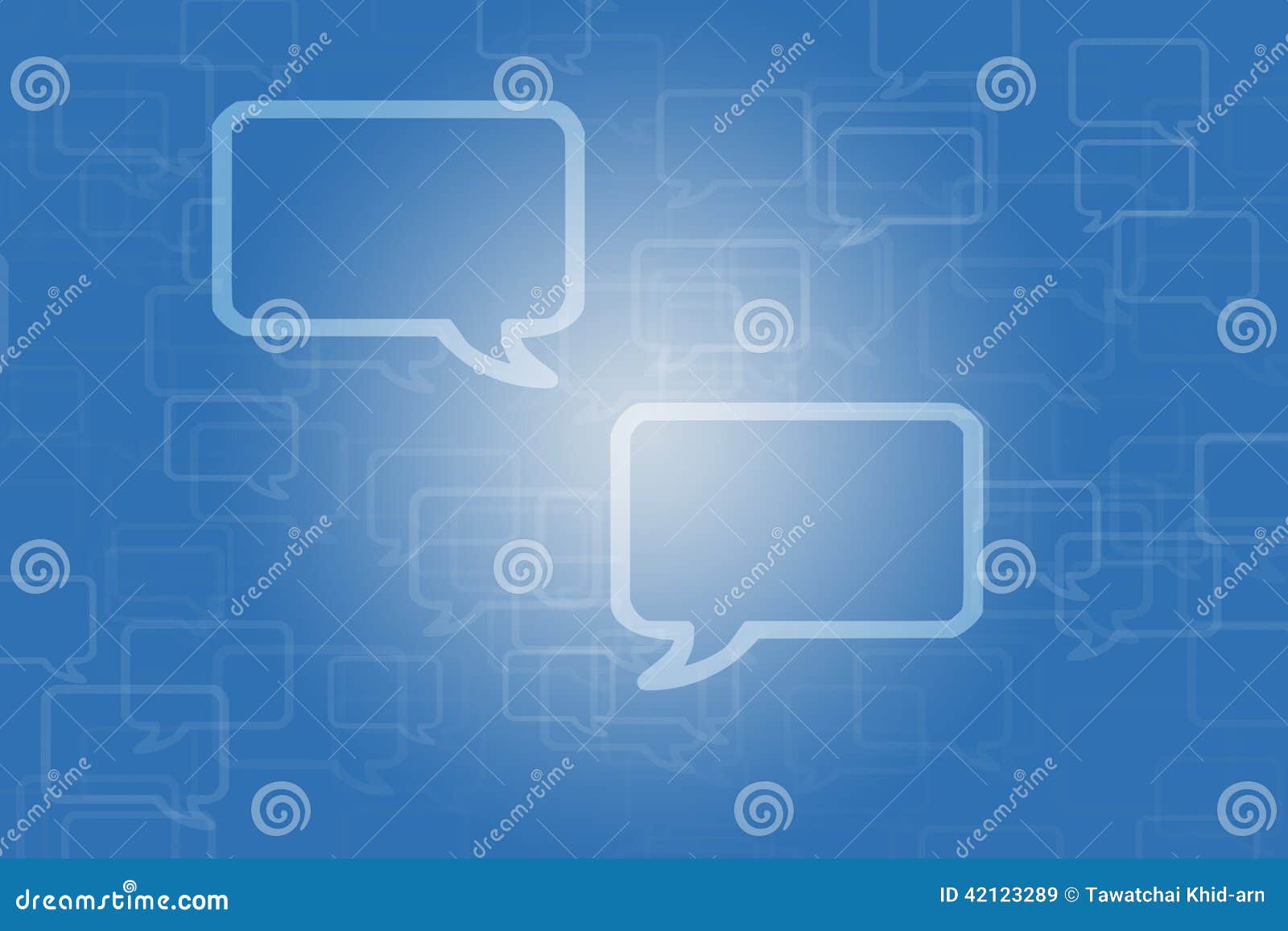 Speech Bubble on Blue Background. Stock Illustration - Illustration of ...