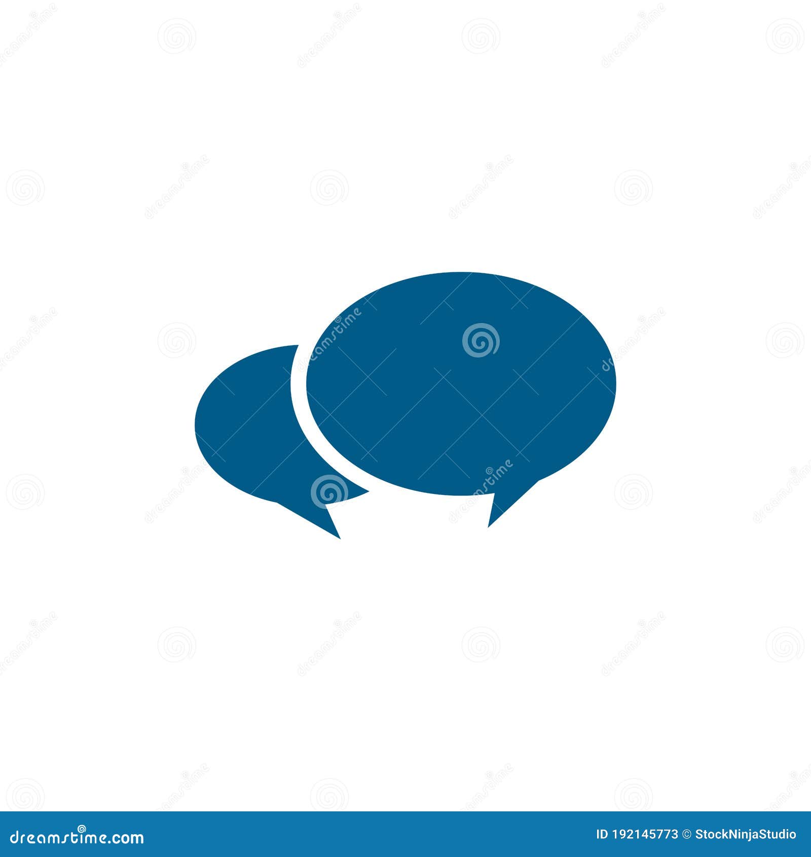 Speech Bubble Blue Icon on White Background. Blue Flat Style Vector ...