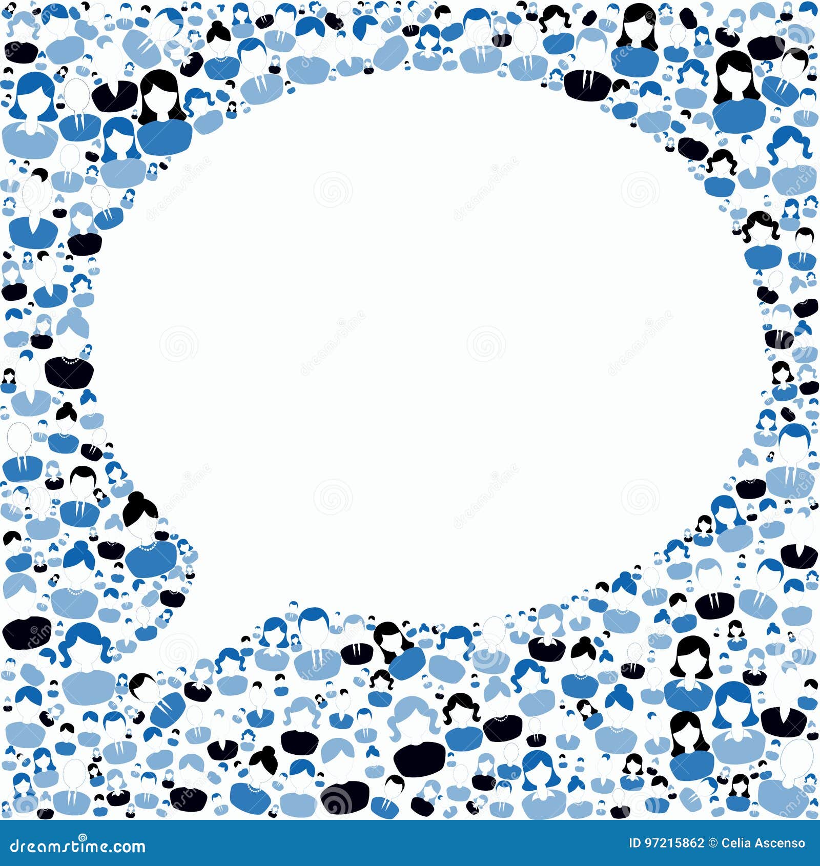 Speech Bubble Blue People Cloud Stock Illustration - Illustration of ...