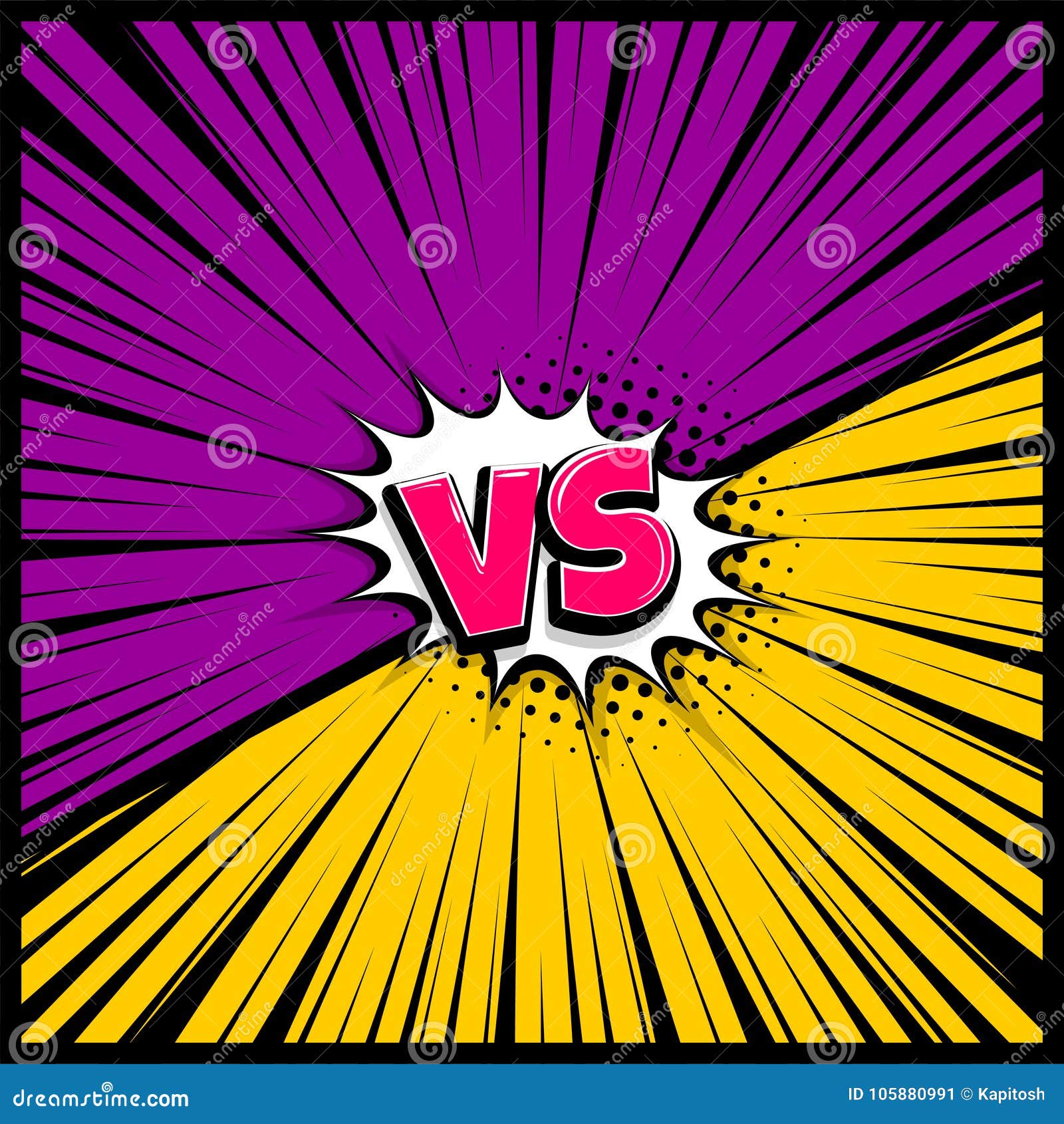 Versus Comic Text Speech Bubble Stock Vector - Illustration of dialog ...