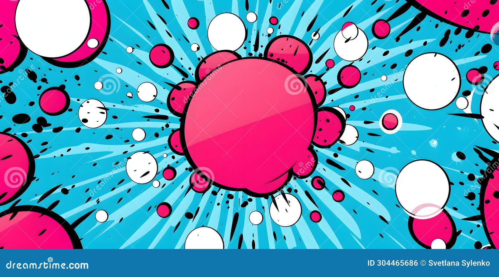 Speech Bubble Burst in Comic Book Style. Hand Drawn Comic Book Retro ...