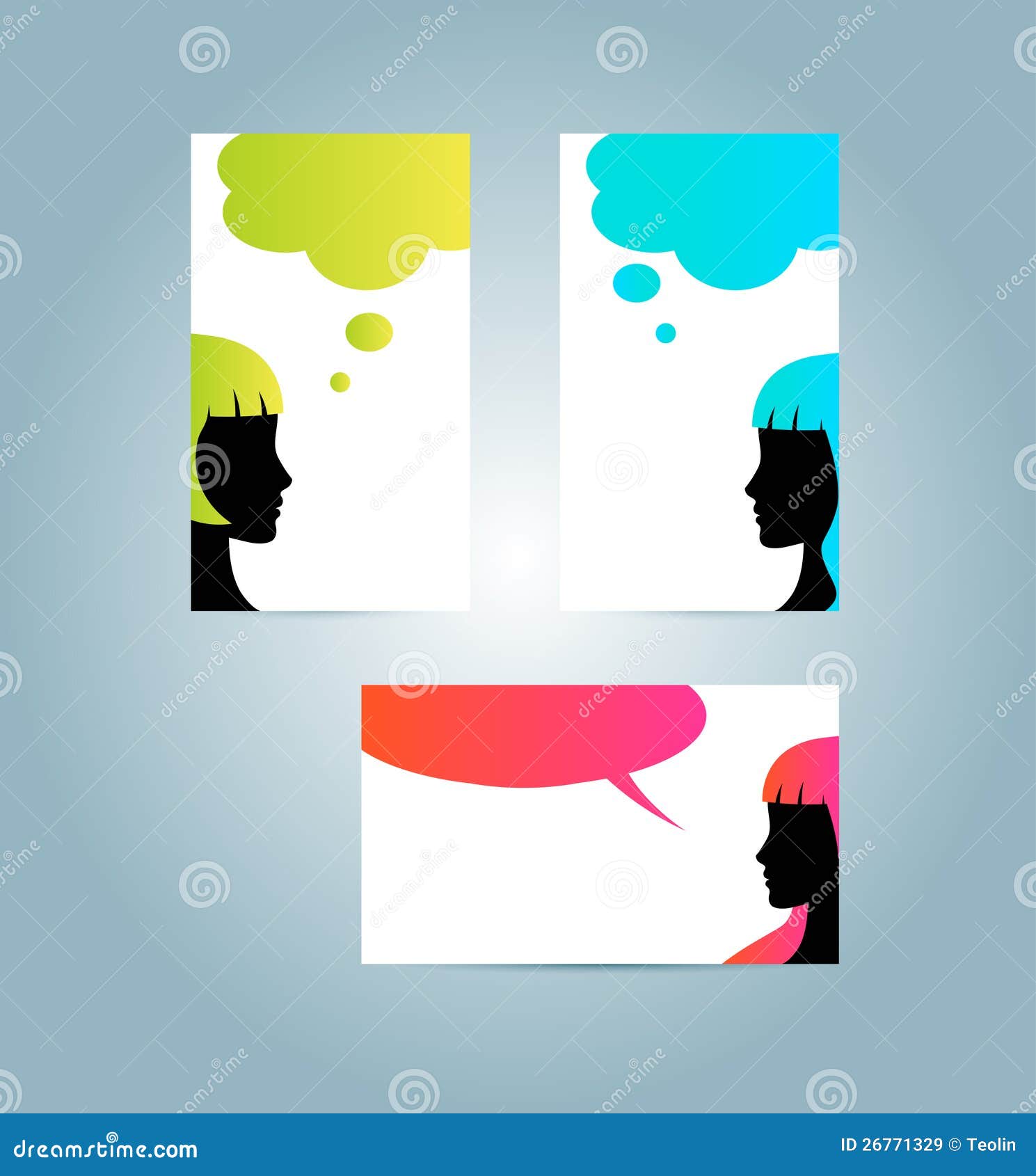 Speech Bubble Business Card Templates Stock Vector - Illustration of ...