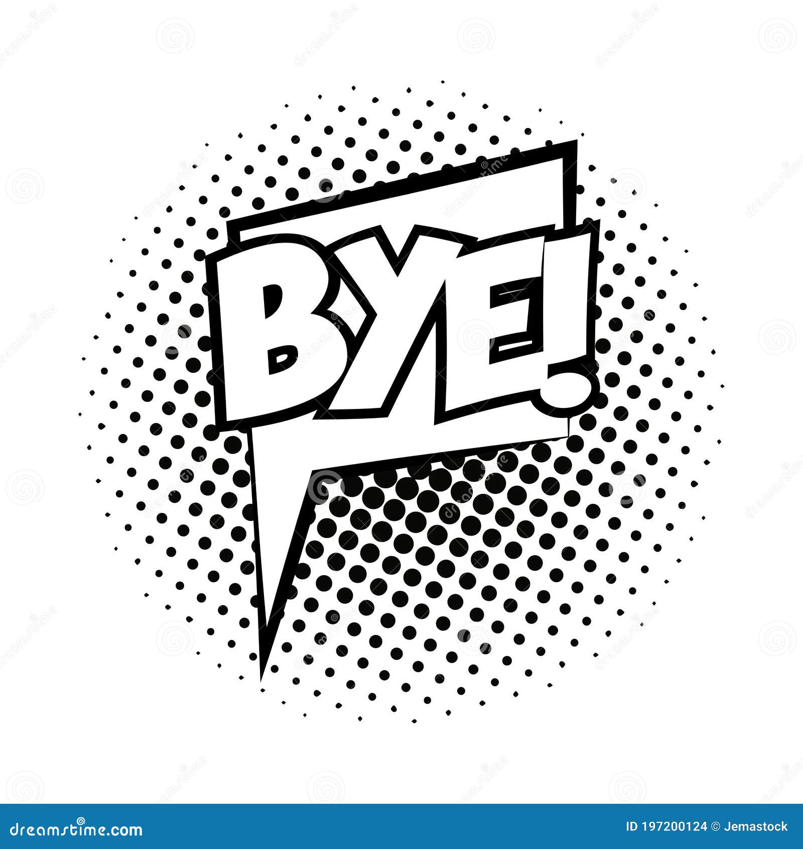 Speech Bubble with Bye Word Pop Art Line Style Stock Vector ...