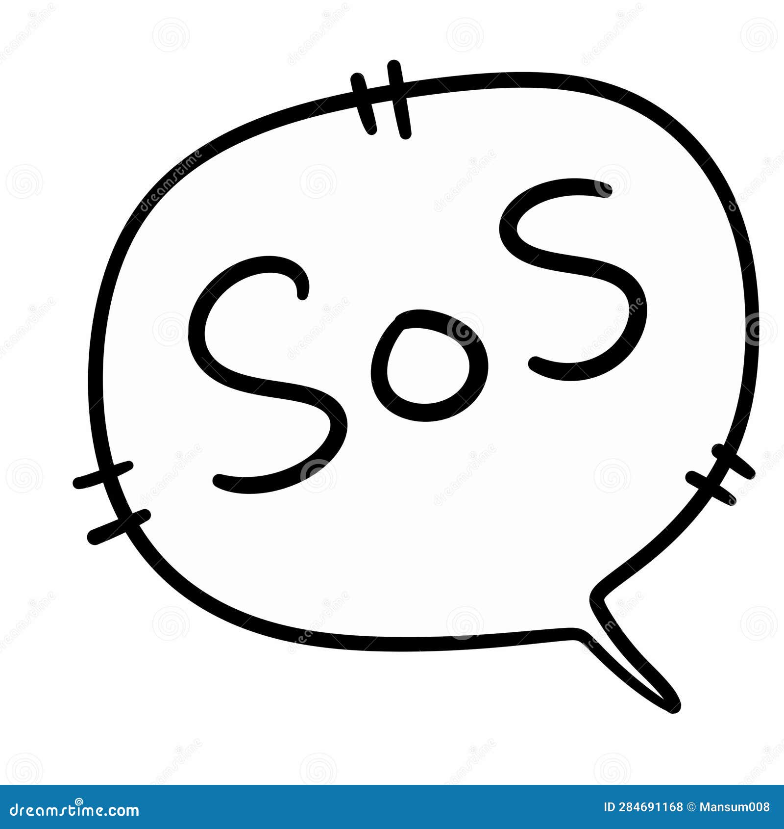 Speech Bubble Cartoon Illustration , Text SOS Stock Illustration ...