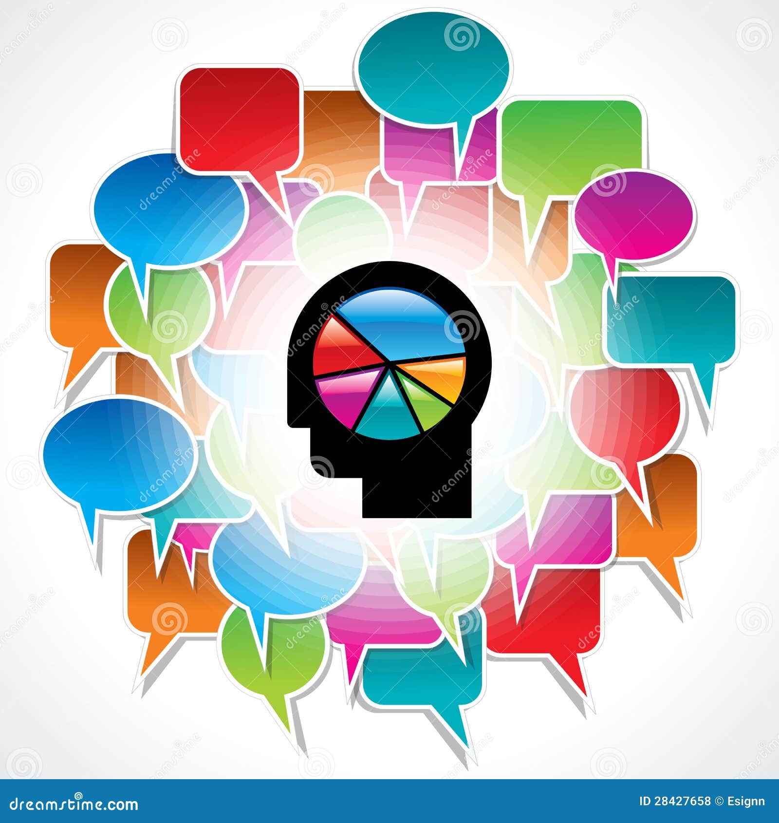 Speech bubble with chart stock vector. Illustration of announcement ...