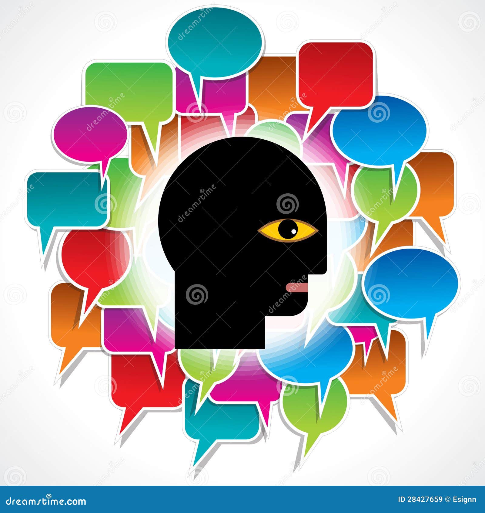 Speech bubble with chart stock vector. Illustration of icons - 28427659