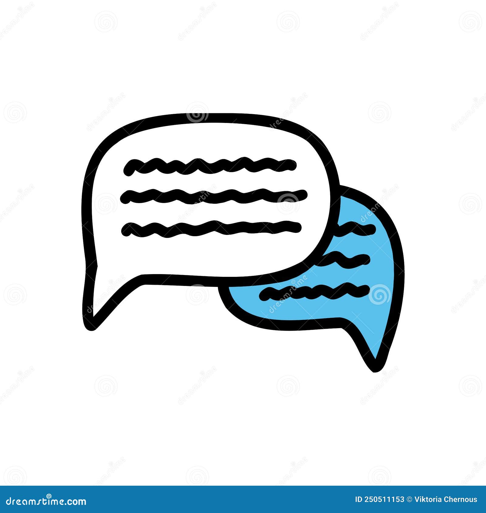 Speech Bubble, Chat Doodle Icon, Vector Color Line Illustration Stock ...