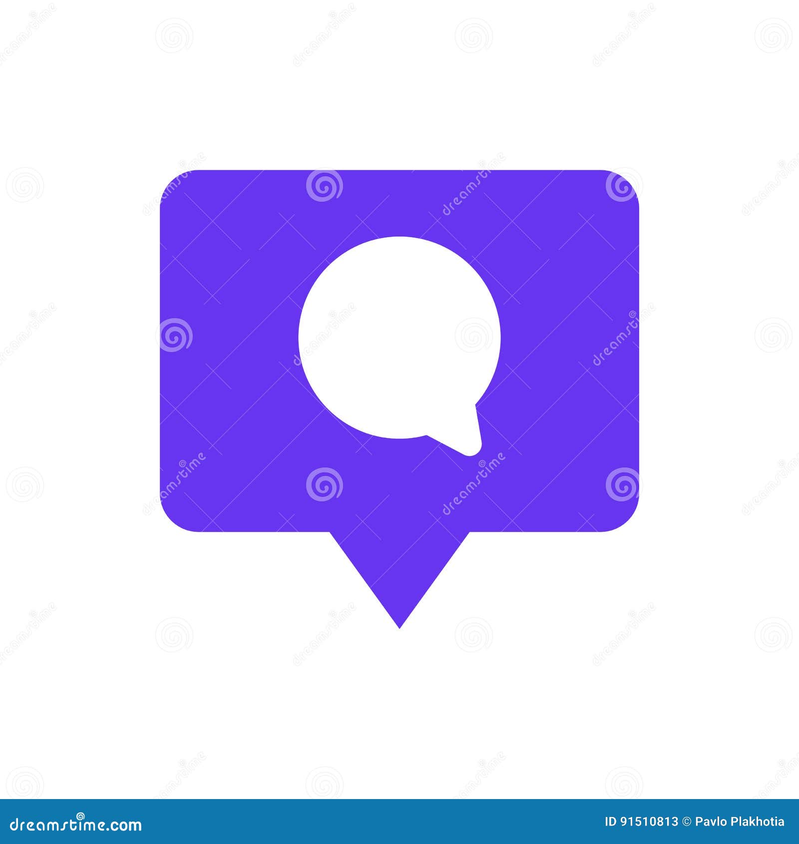 Speech Bubble Chat Icon with Pin Mark. Comment Symbol Stock Vector ...