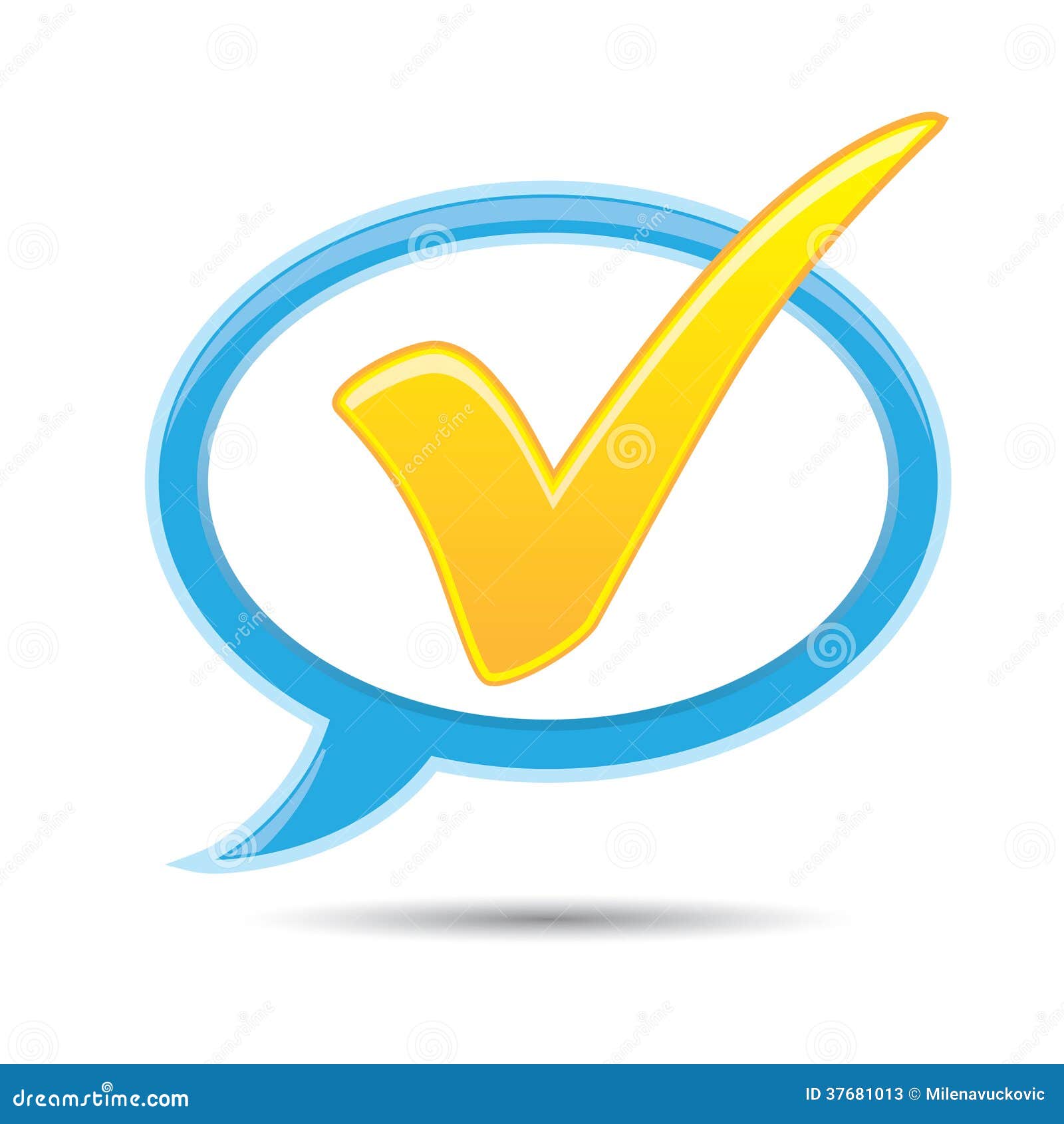 Speech Bubble with Check Mark Stock Vector - Illustration of business ...