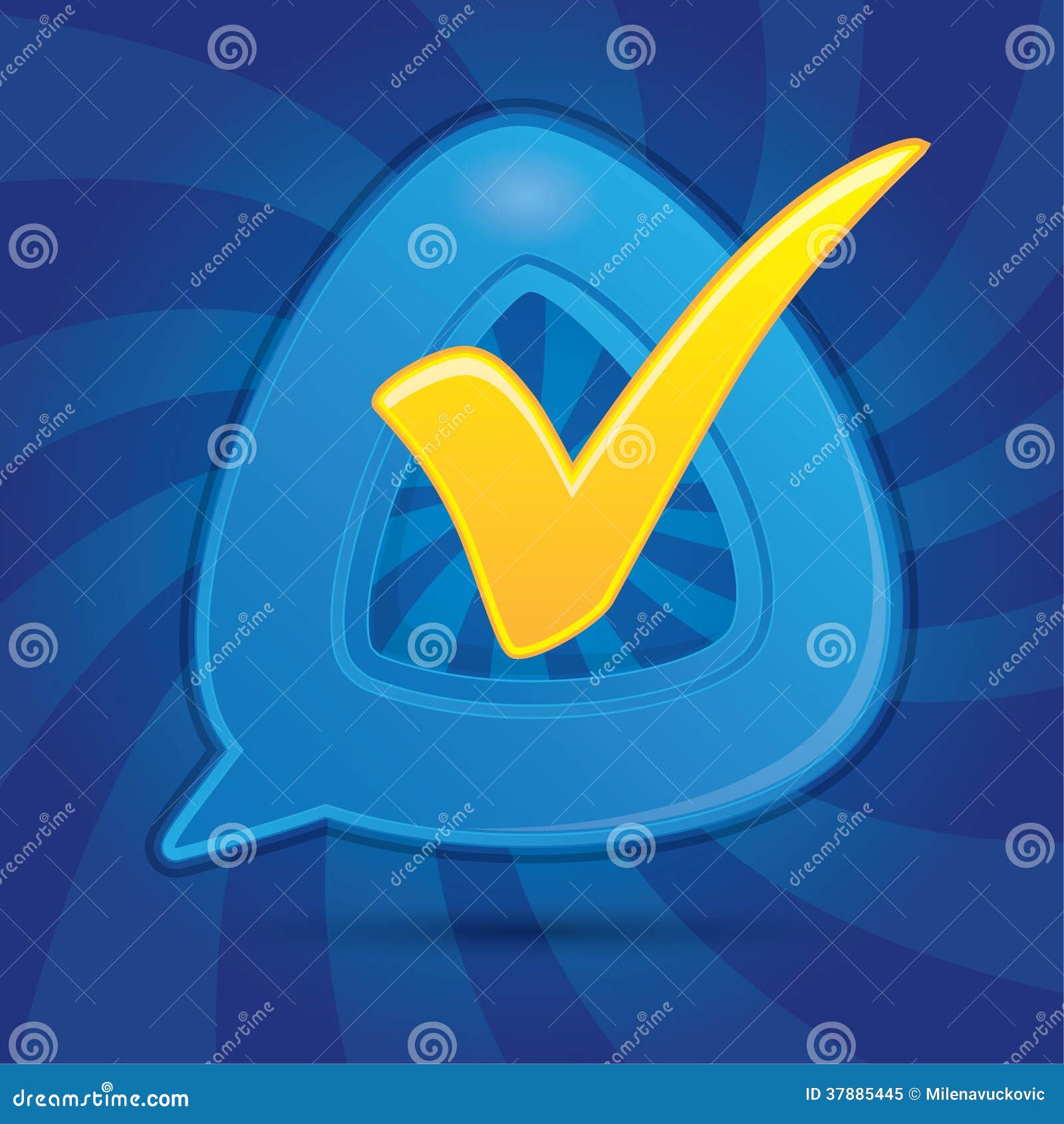 Speech Bubble With An Check Mark Cartoon Vector | CartoonDealer.com ...