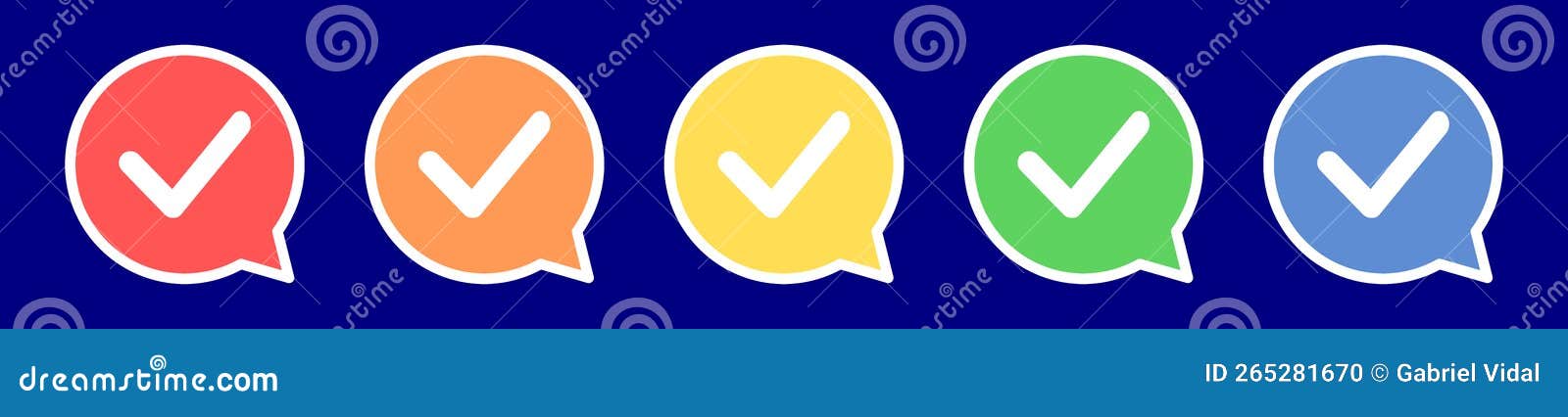 Speech Bubble Check Mark Icon. Confirmation Icon in Various Colors ...