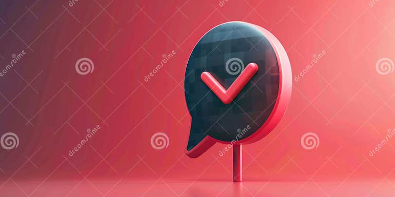Speech Bubble with Check Mark, Suitable for Business Concepts Stock ...