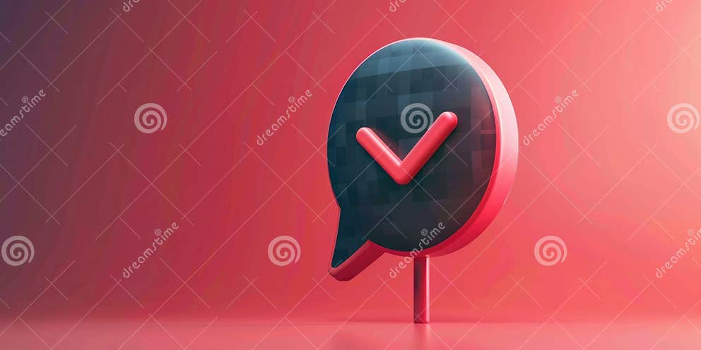 Speech Bubble with Check Mark, Suitable for Business Concepts Stock ...