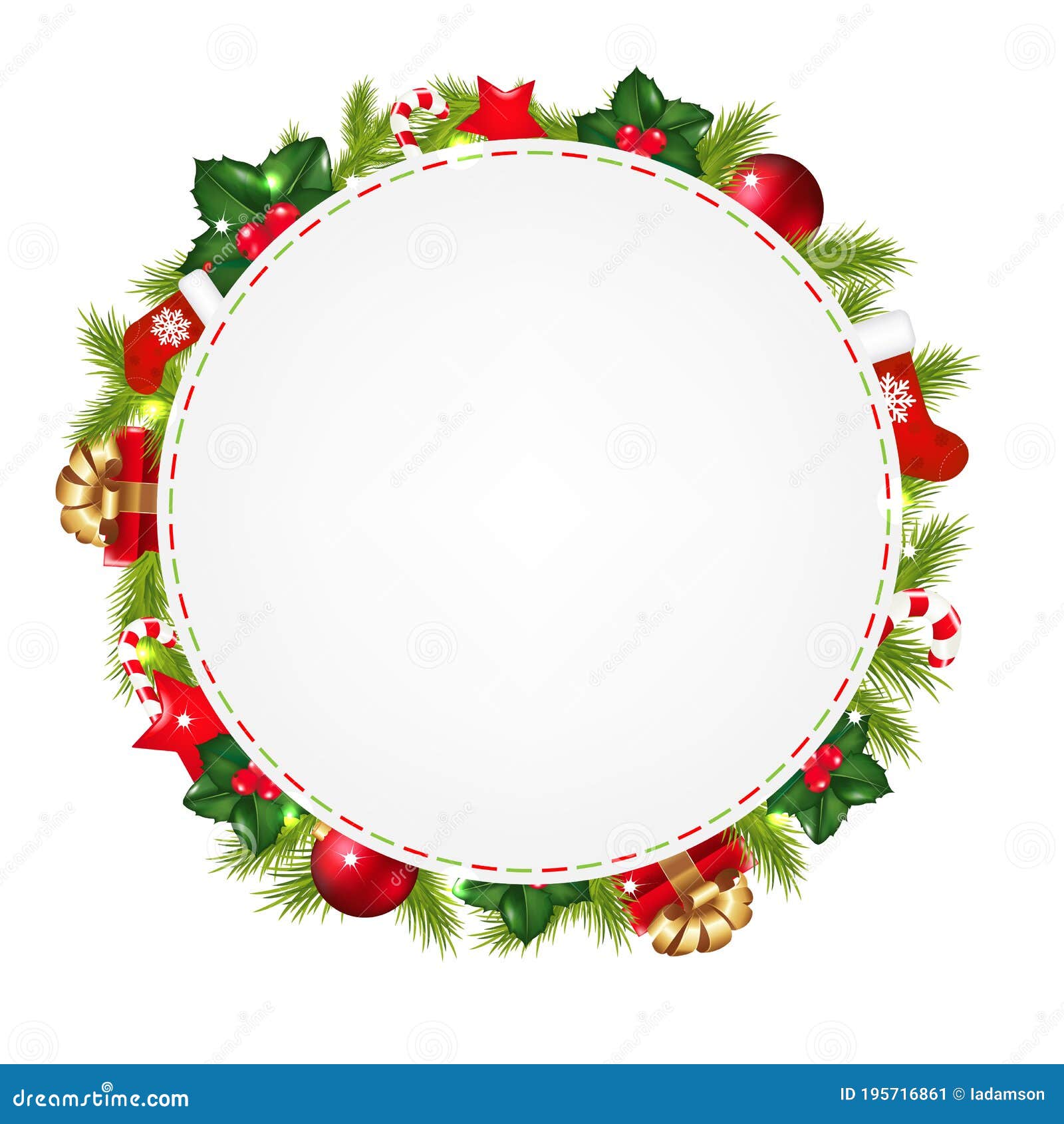 Speech Bubble with Christmas Icons Stock Vector - Illustration of ...