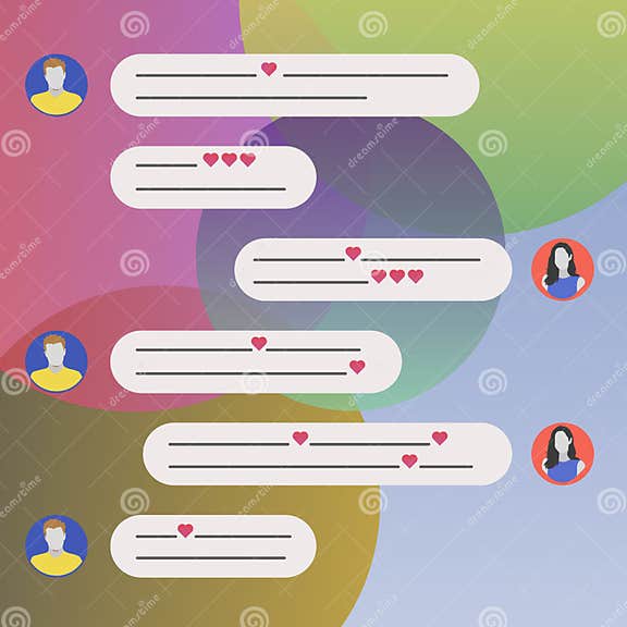 Speech Bubble on Colored Gradient Circles. Chat Dialog Boxes Stock ...