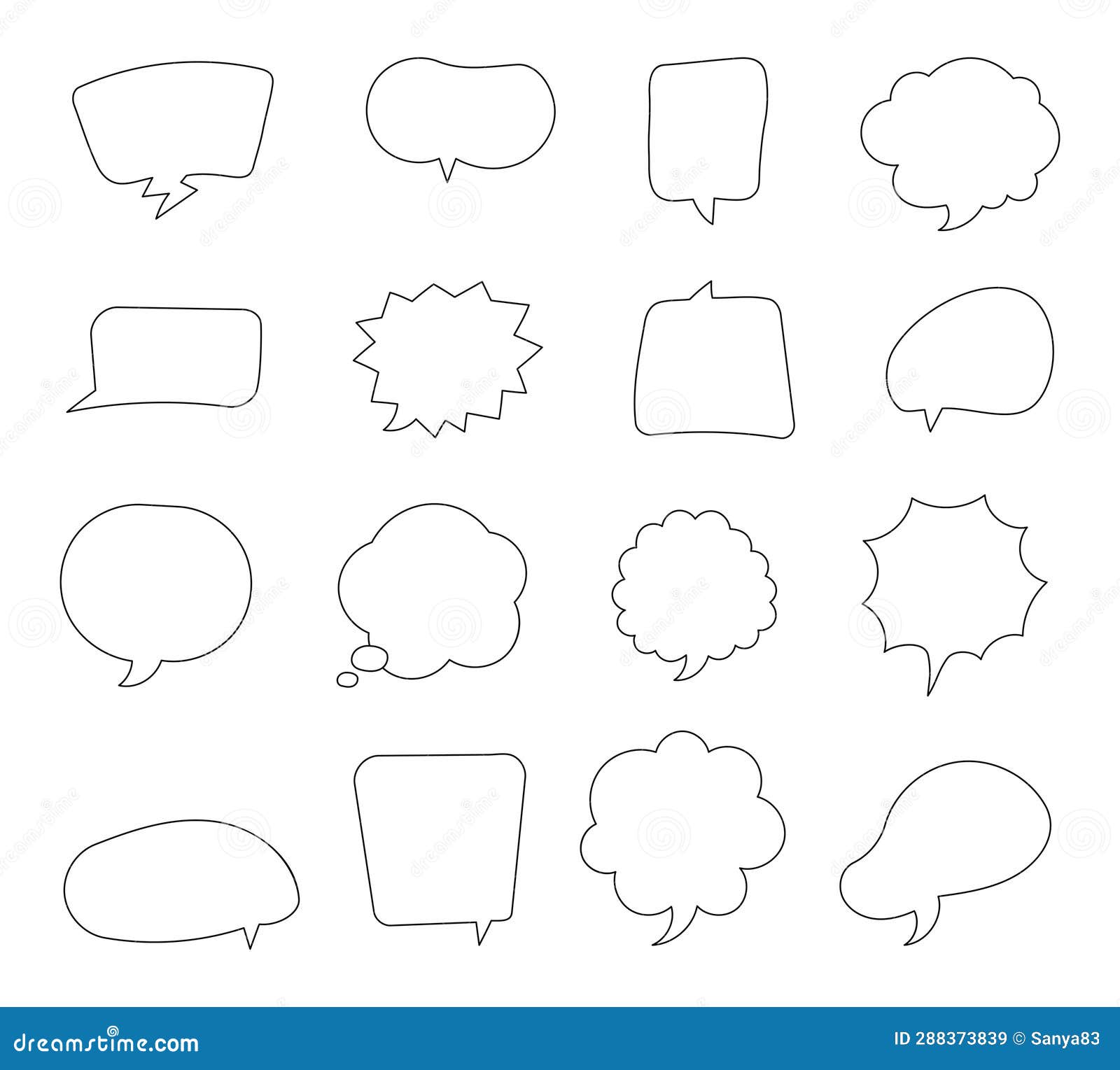 Speech Bubble. Coloring Page Cartoon Vector | CartoonDealer.com #288373839